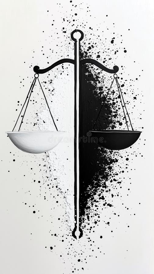 Visual Representation of Balance Featuring Heavy Black Side and Light ...