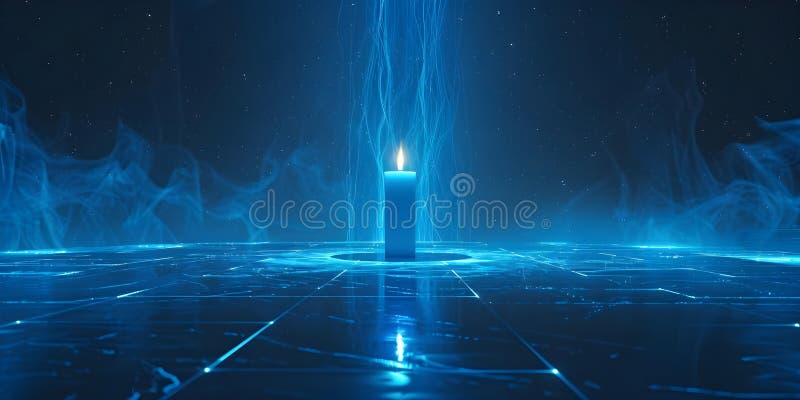 Visual Representation of a Blue Candlestick Graph on a Digital ...