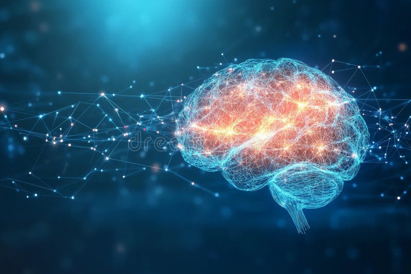 Visual Representation of a Brain Formed by Glowing Connections and ...