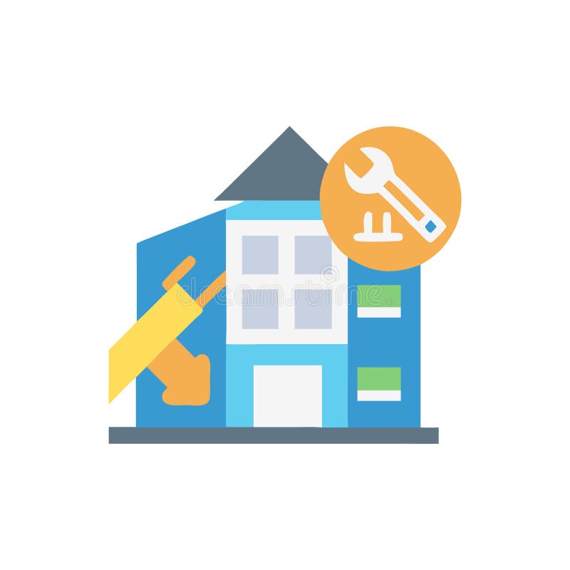 Building Renovation Icon for Restoration Services Stock Illustration ...