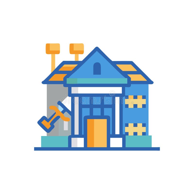 Building Restoration Icon for Structural Integrity Stock Illustration ...