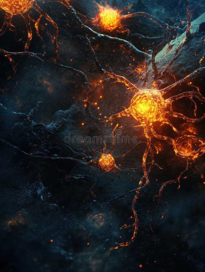 Visual Representation of Cancer Cells with Glowing Edges Revealing ...