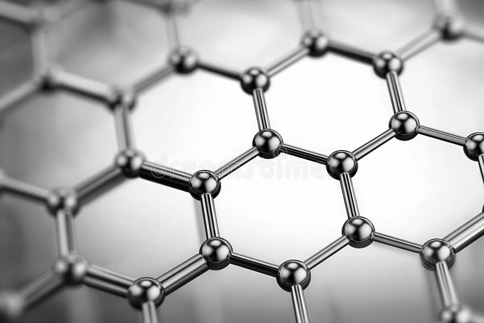 Detailed View of a Hexagonal Graphene Lattice Structure Showcasing ...