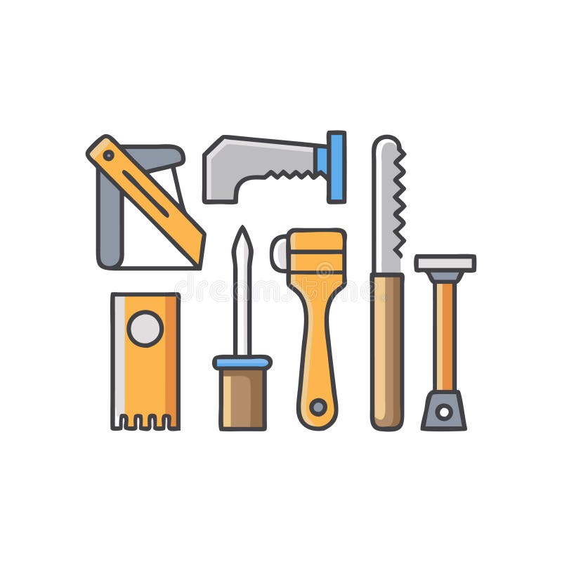 Carpentry Tools Icon for Skilled Work Stock Image - Illustration of ...