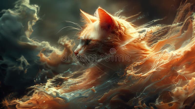 A Visual Representation of a Cat As a Wave with Multiple Peaks and ...