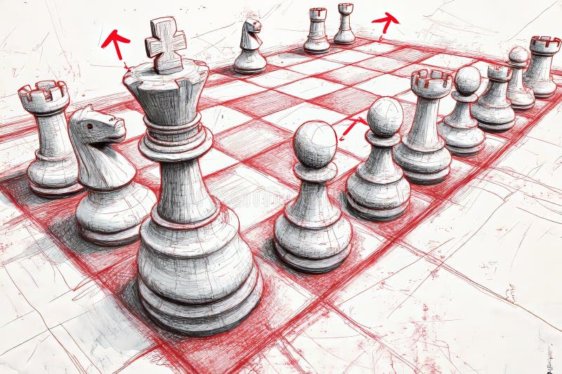Visual Representation of Chess Pieces on a Board, Including a Strategy ...
