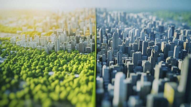 Visual Representation of City Divided by Economic Policy Lines Stock ...