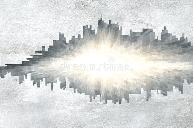 Visual Representation of City Skyline Illuminated by Bright Light ...