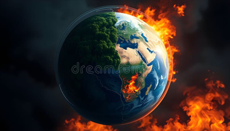A World in Flames: the Urgent Reality of Climate Change Stock ...