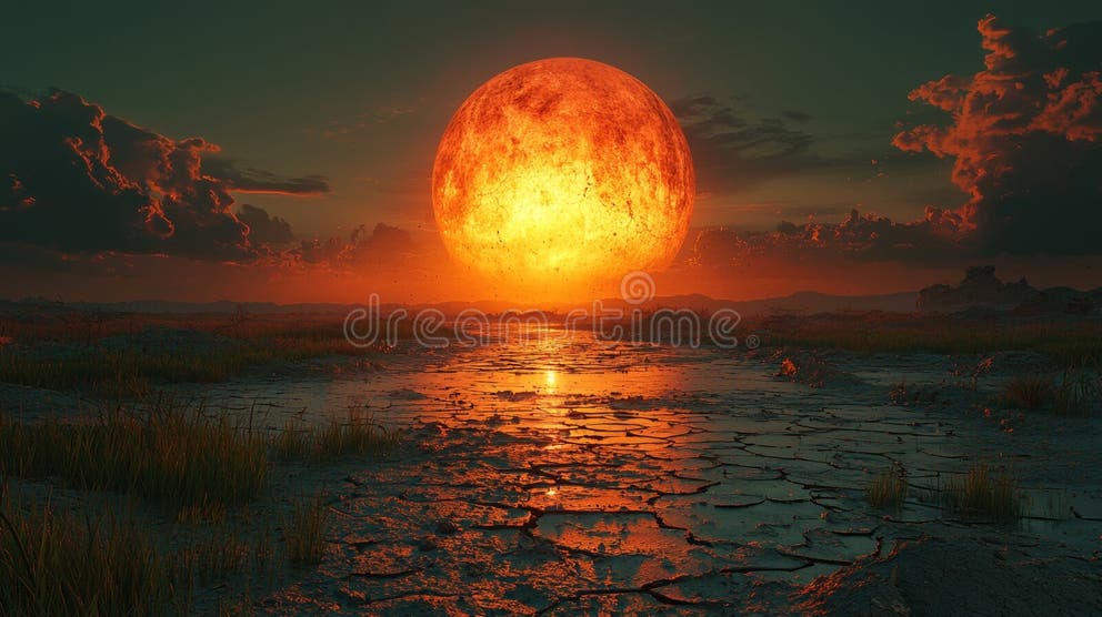 A Visual Representation of Climate Change: Planet in Peril. Stock ...