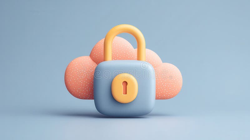 A Visual Representation of Cloud Security with Padlock Imagery Stock ...