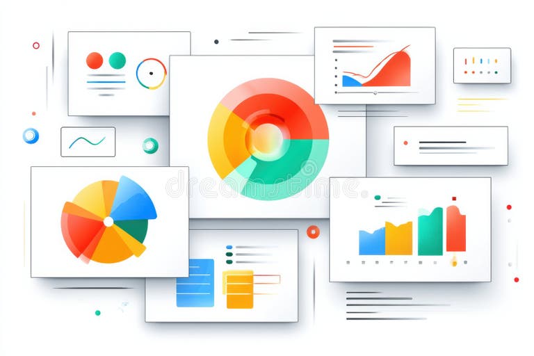 Colorful Pie Chart with Data Visualizations Presenting Diverse ...