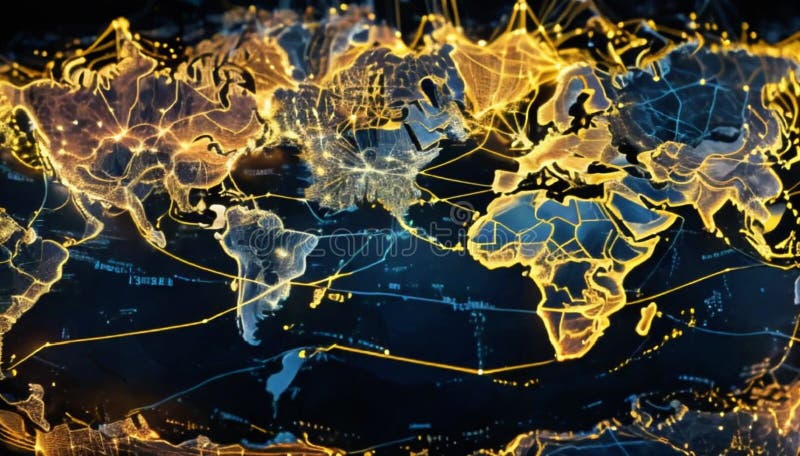 A Visual Representation of a Complex Global Logistics Network, Stock ...