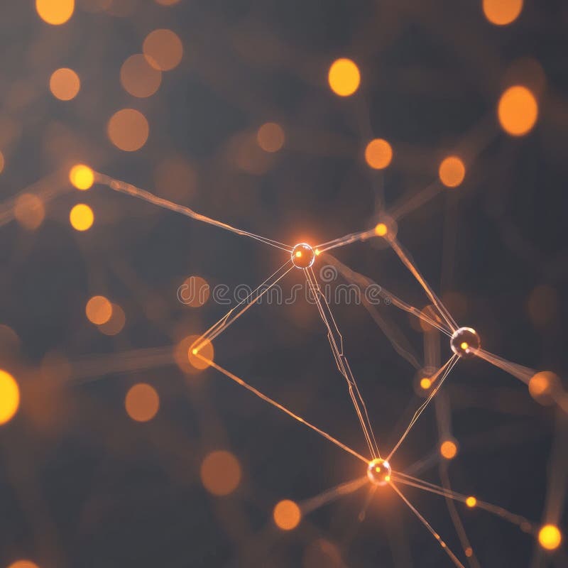 Intricate Network of Glowing Nodes and Connections Illuminated in a ...