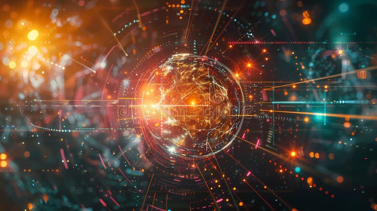 Abstract Visualization of a Complex Quantum Algorithm Stock Illustration - Illustration of ...