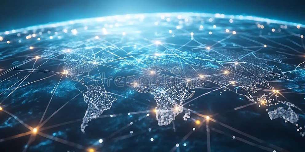 Visual Representation of a Connected World Showcasing Global Networks ...