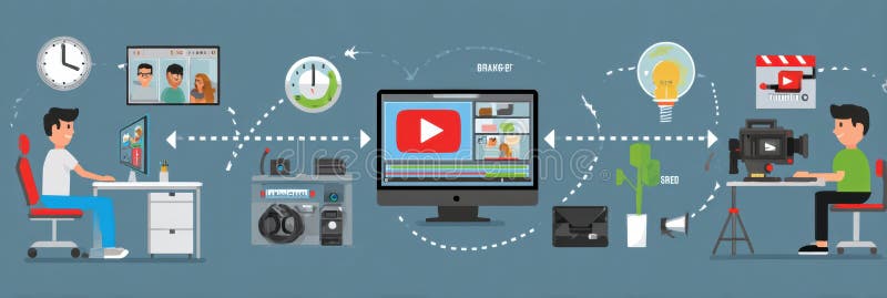 Content Creator Workflow Infographic Illustrating the Stages from Idea ...