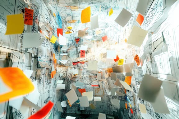 Visual Representation of Creative Brainstorming with Scattered Sticky ...