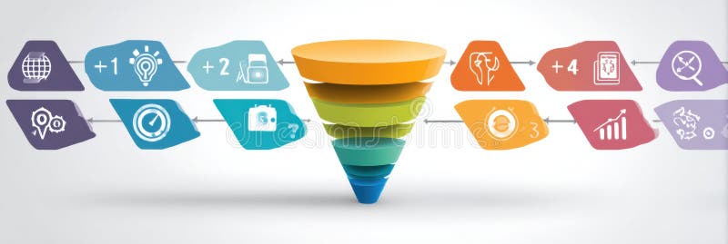 Visual Representation of Customer Journey Funnel Highlighting Six ...