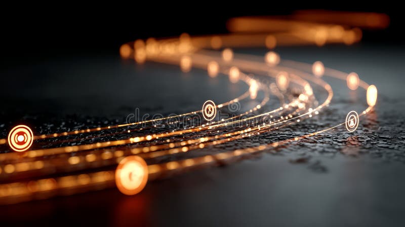 Visual Representation of Customer Journey with Light Trails and Iconic ...