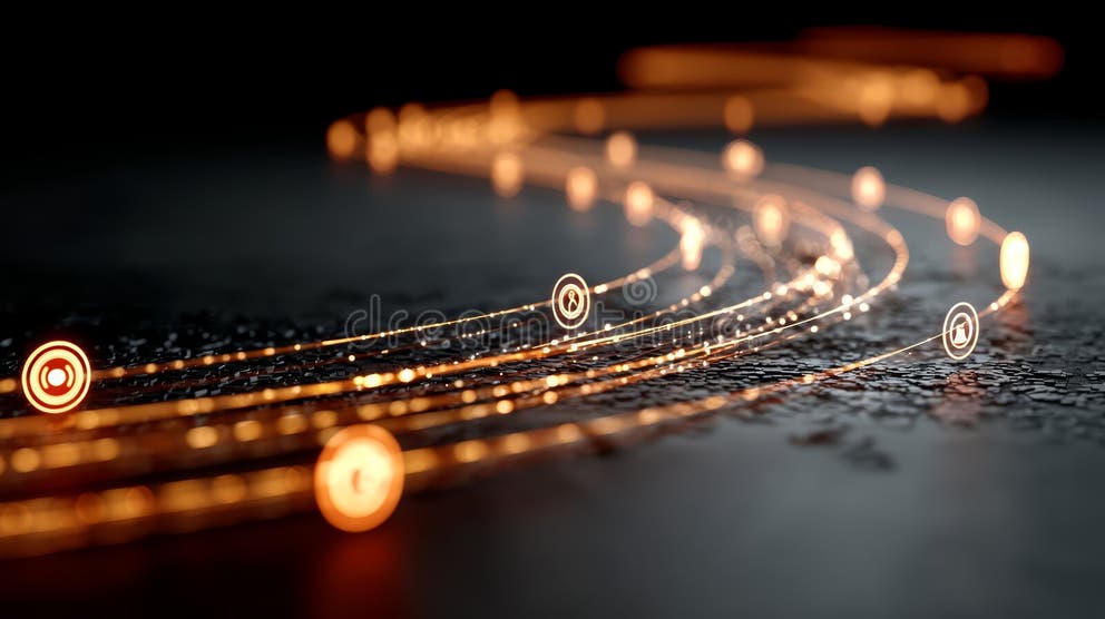 Visual Representation of Customer Journey with Light Trails and Iconic ...