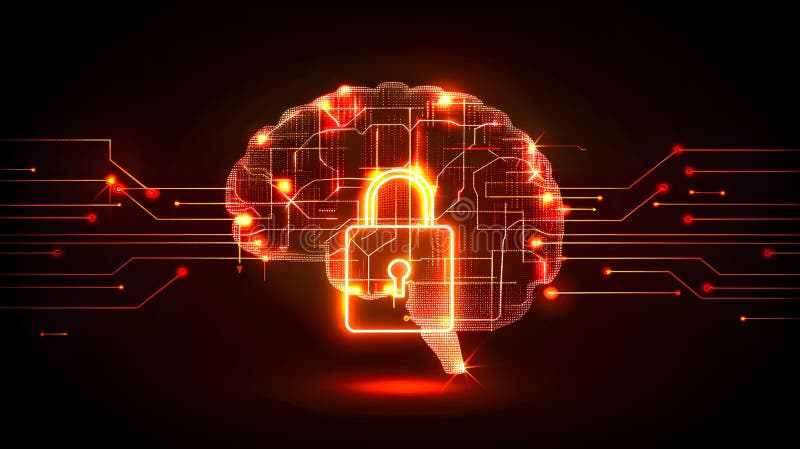 Visual Representation of Cybersecurity Concepts Featuring a Stylized ...