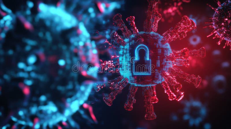 Visual Representation Cybersecurity Virus Protection Digital World ...