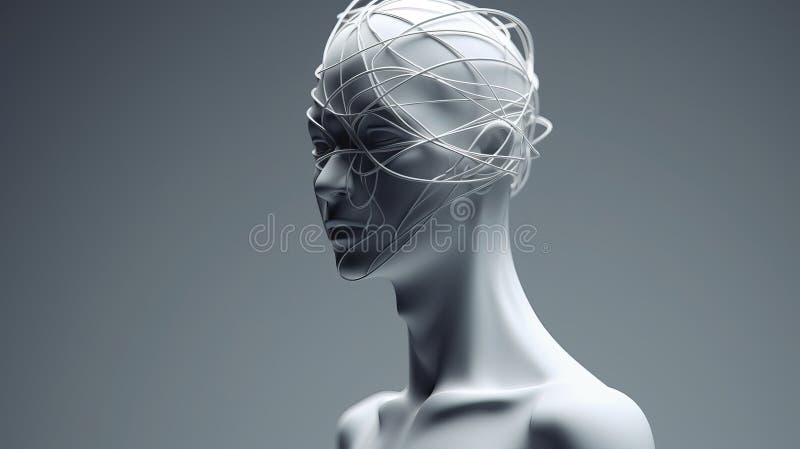 3d Human Figure with Elastic Hair Tie Stock Illustration - Illustration ...