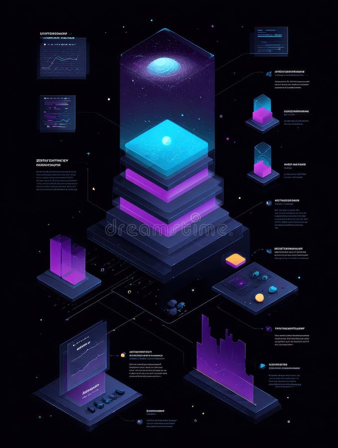 Visual Representation Data Analytics Charts Graphs Dark Theme Stock ...