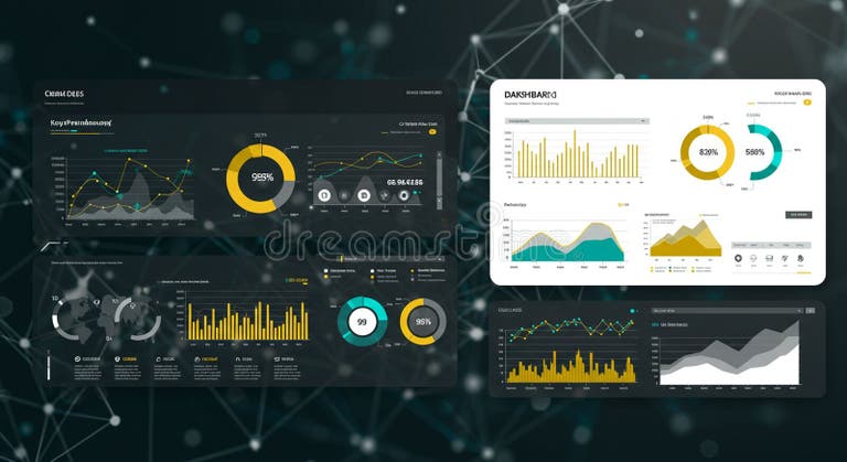 Visual Representation of Data Analytics Dashboards Displaying Charts and Graphs. the Stock ...