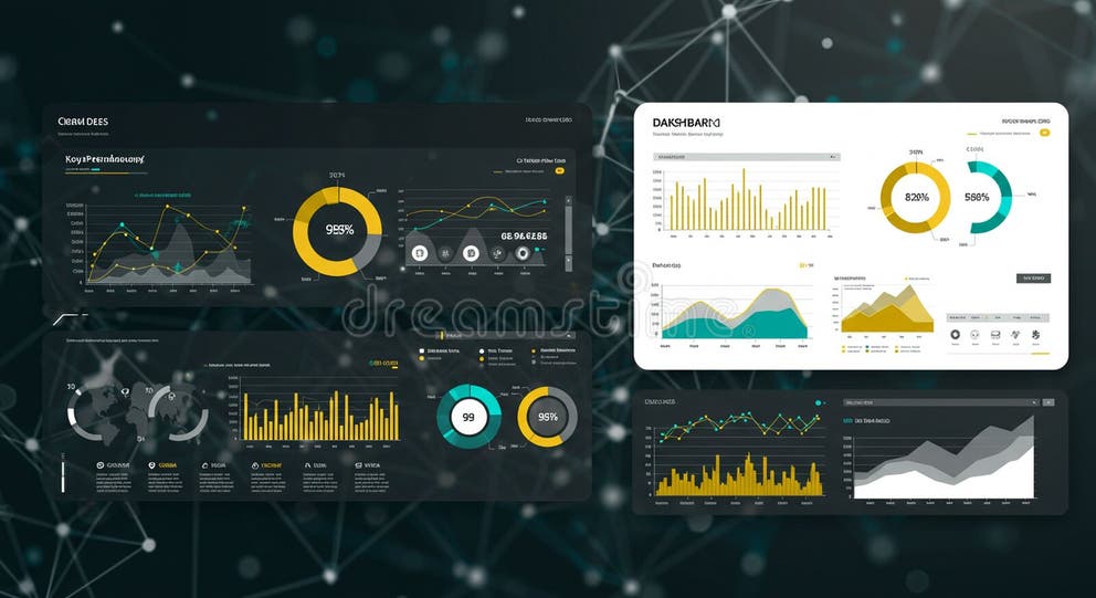 Visual Representation of Data Analytics Dashboards Displaying Charts ...