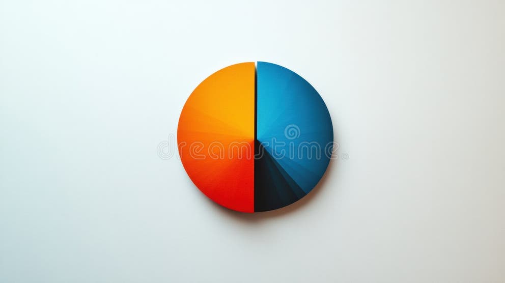 Visual Representation of Data in Contrasting Colors Showing a Divided ...