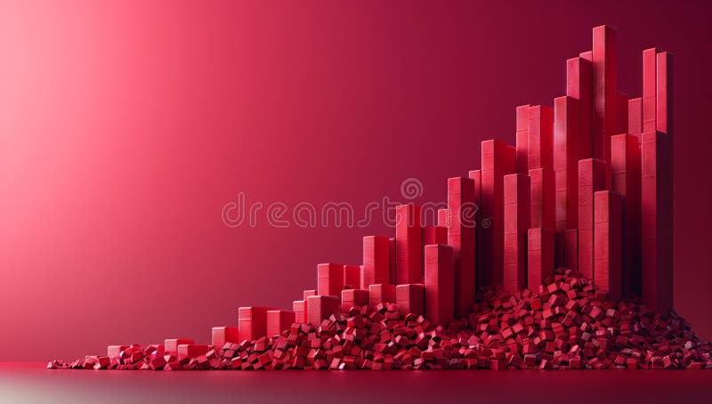 A Visual Representation of Data in a 3D Red Bar Chart is Displayed ...