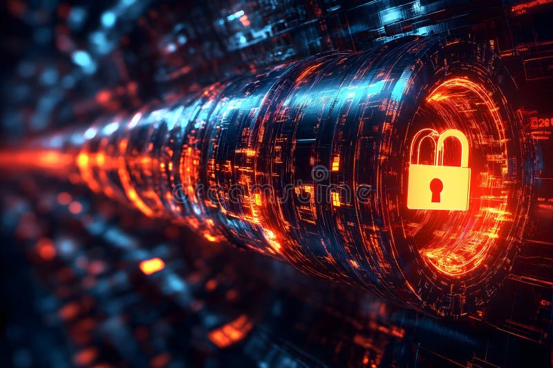 A Visual Representation Of Data Encryption With An Abstract Image Stock