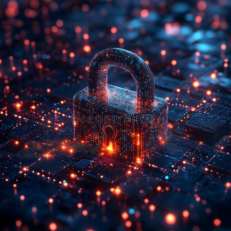 A Visual Representation Of Data Encryption With An Abstract Image Stock