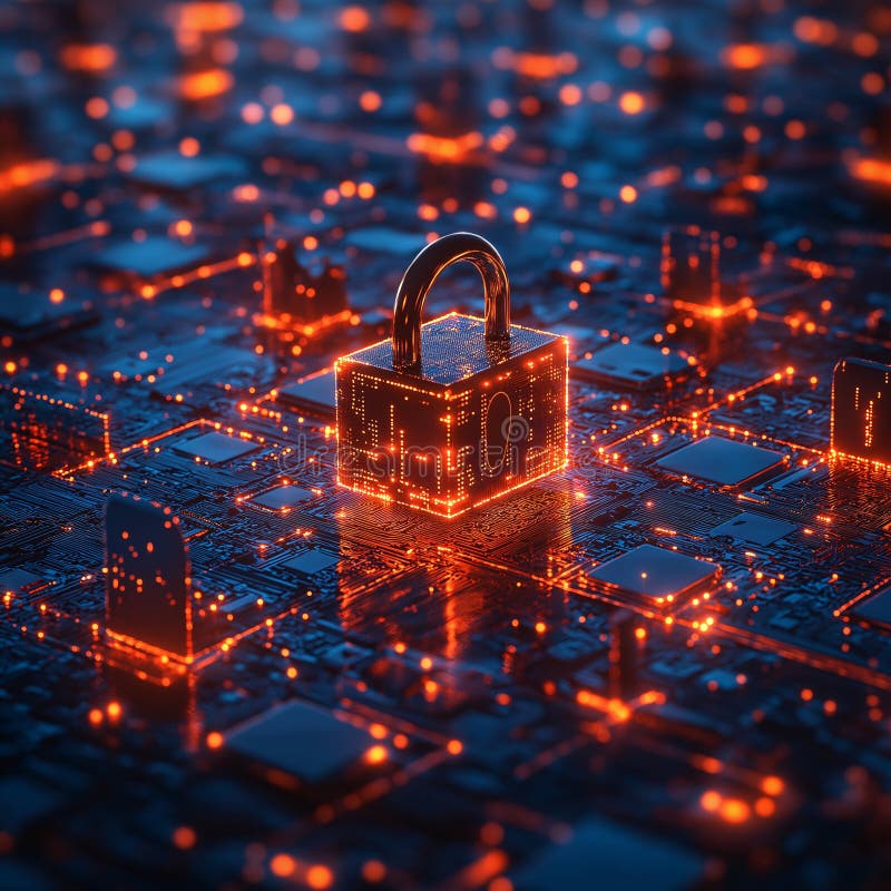 A Visual Representation Of Data Encryption With An Abstract Image Stock