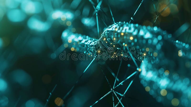 A Visual Representation Depicting a Blockchain Network, Illustrating ...