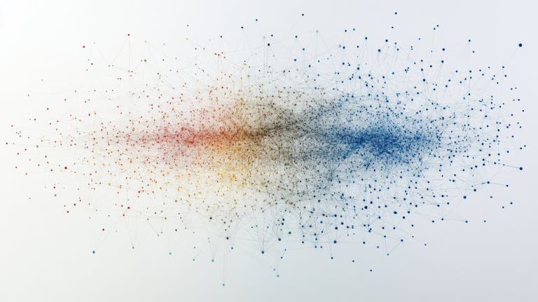 Visual Representation Depicting a Data Cloud with Thin, Connecting ...
