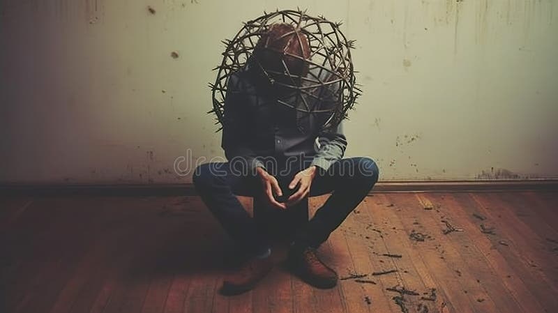 Visual Representation of Depression, Generative Ai Stock Illustration ...