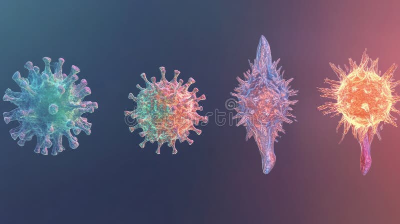 Illustration of Virus Progression from Simple To Complex Structures ...