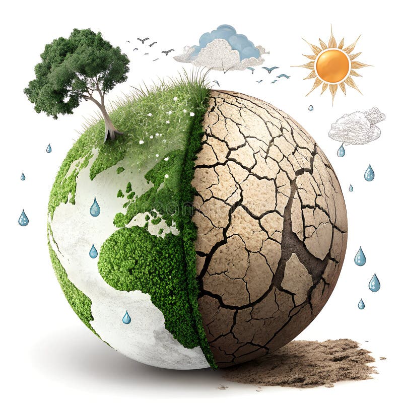 Climate Change Impact on Earth Global Warming Drought Deforestation ...