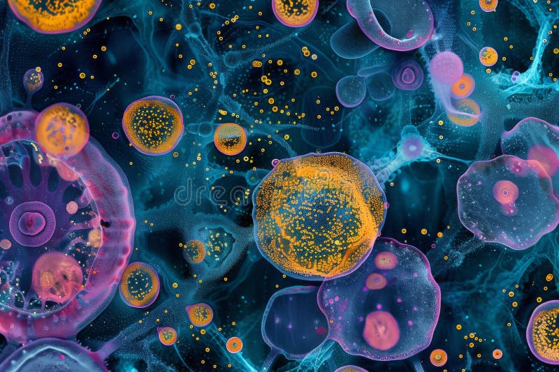 Visual Representation of Human Cell Structure Featuring Labeled ...