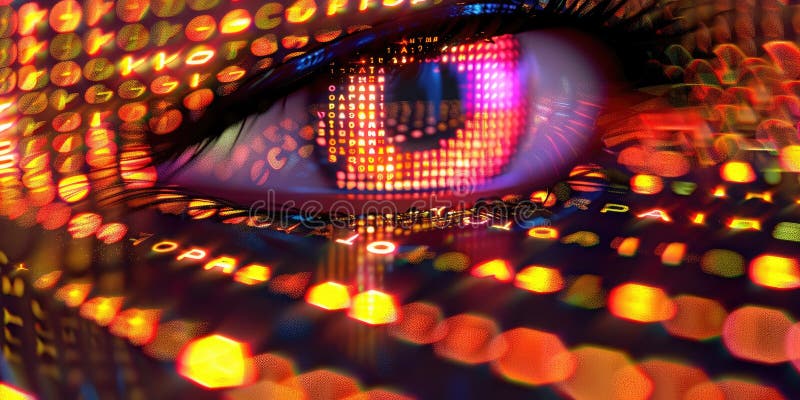 Visual Representation of Digital Chaos with a Vibrant Eye Embedded in ...