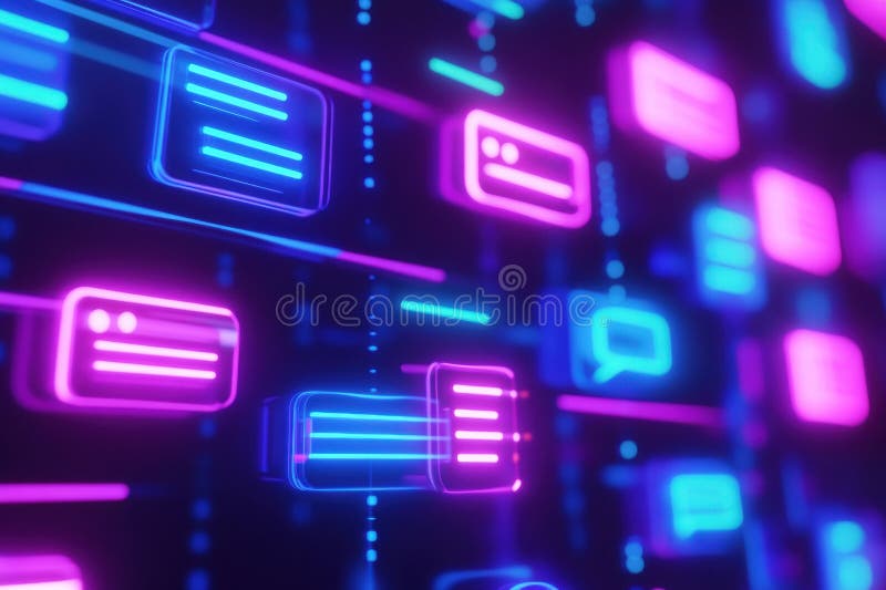 Visual Representation of a Digital Chat Interface with Vibrant Message ...
