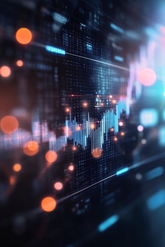 Visual Representation of Digital Data Trends Illuminated in Colorful ...