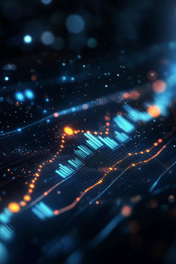 Visual Representation of Digital Data Trends Illuminated in Colorful ...