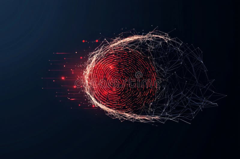 Visual Representation of a Digital Fingerprint in a Abstract Space with ...