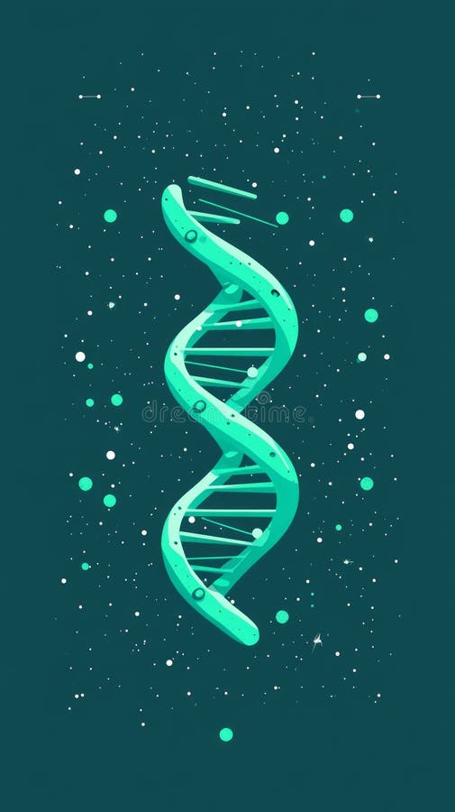 A Visual Representation of a DNA Helix Intricately Designed Against a ...