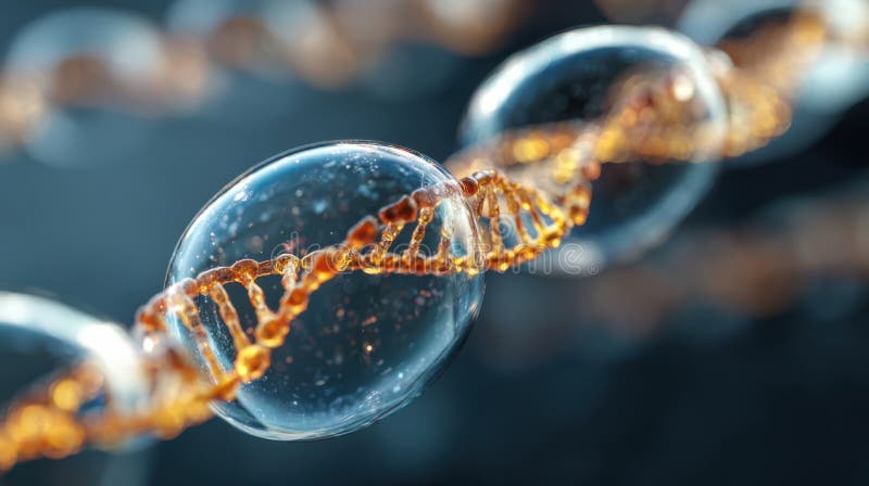 Visual Representation of DNA Structure with Bubbles Highlighting ...