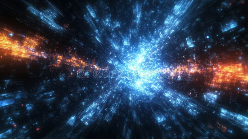 A Visual Representation of a Dynamic Digital Space, Suggesting Speed and Technological ...